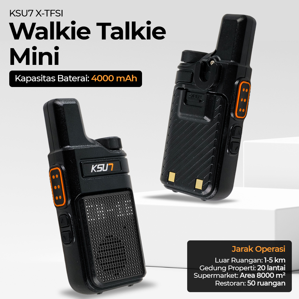 Jual HT Walkie Talkie Mini Wireless Intercom UHF SOS Hands 6W KSU7 X ...
