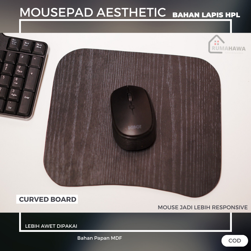 Jual Mousepad Alas Mouse Tatakan Mouse Papan Kayu Bentuk Curved Board ...