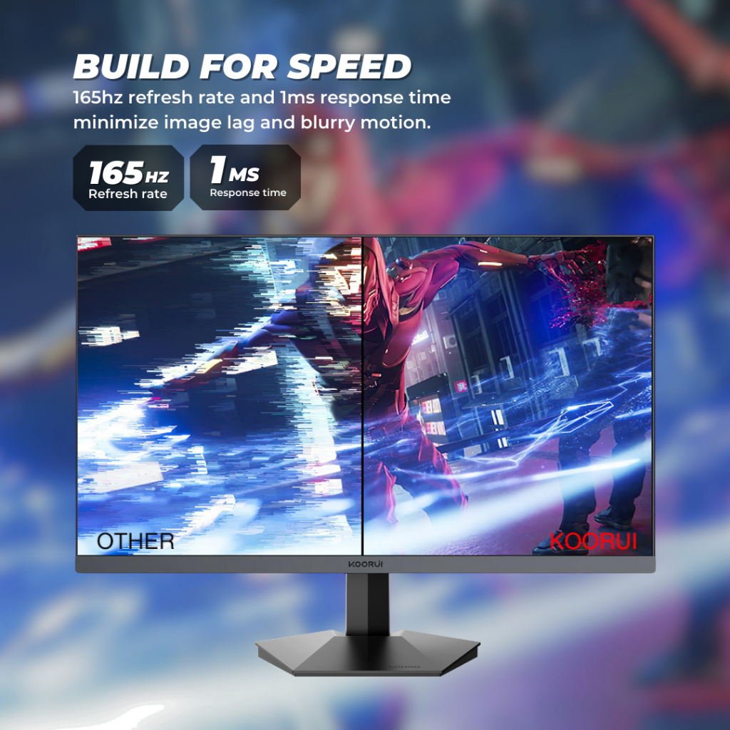 Jual KOORUI 24E3 24 inch FHD GAMING MONITOR 165Hz 1ms GTG IPS PANEL ...