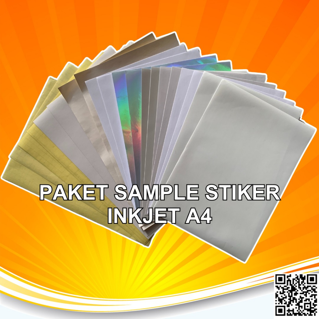 Jual Paket Sample Stiker Inkjet Printer Aneka Sticker Vinyl/Chromo ...