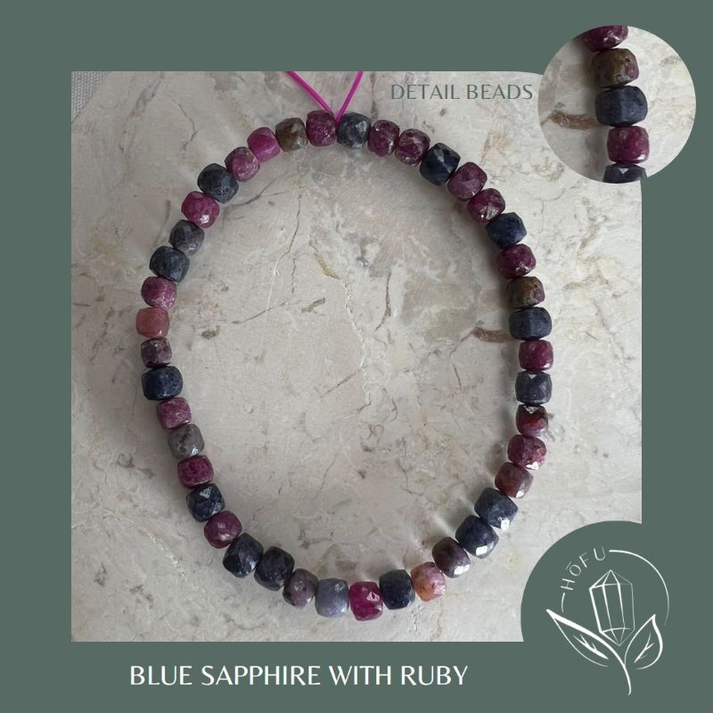Jual Gelang Mix Sapphire & Ruby Natural Crystal Bracelet | Shopee Indonesia