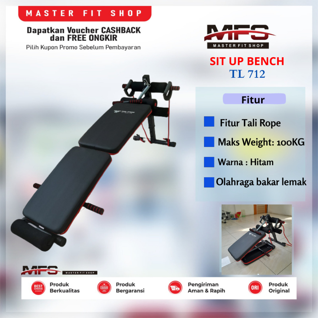 Jual Alat fitness Sit up bench TL 712 | Shopee Indonesia