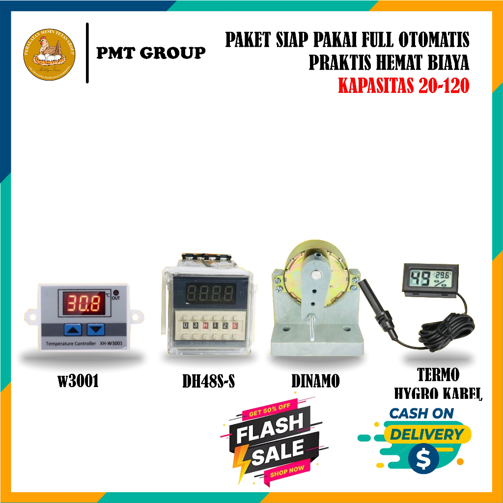 Jual Paket Full Otomatis Rak Geser Thermostat W3001 Thermo-Hygrometer Mesin Tetas Telur Full ...