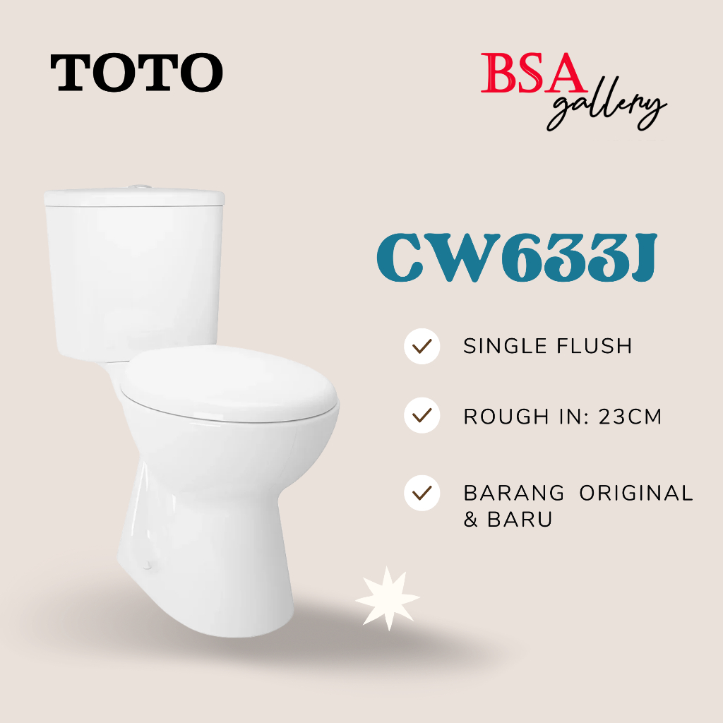 Jual KLOSET DUDUK TOTO CW633J ORIGINAL / KLOSET DUOBLOK TOTO CW 633 J ...