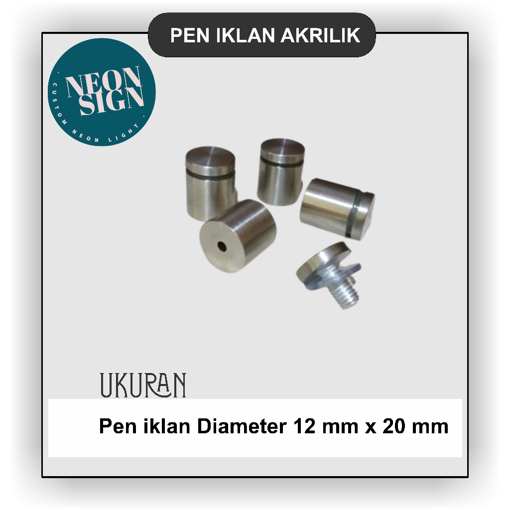 Jual PEN IKLAN 12 X 20 STAINLESS | 12x20 | BAUT AKRILIK / BAUT KACA ...
