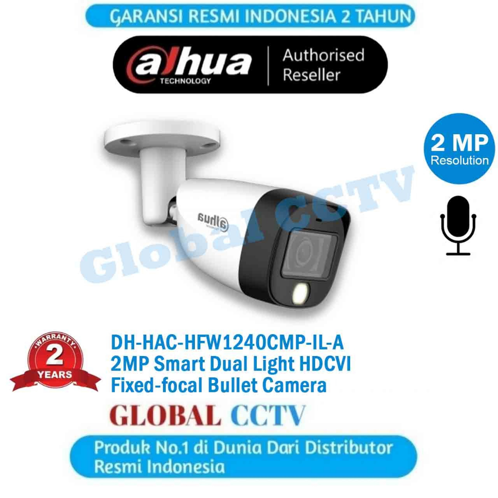 Jual DAHUA HFW1240CMP-IL-A CAMERA AUDIO 2MP SMART DUAL ILLUMINATORS ...