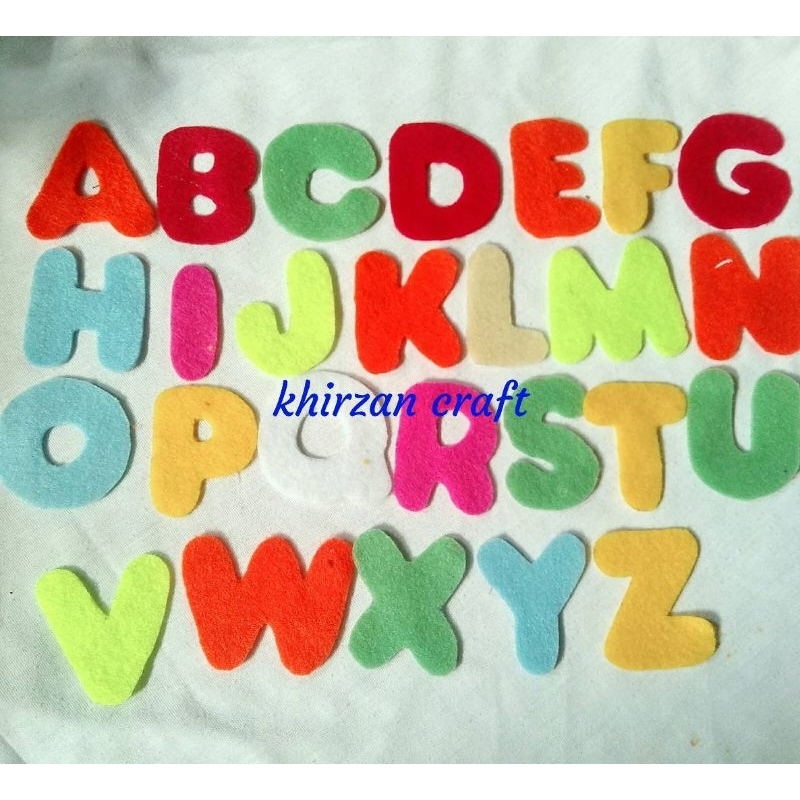 Jual huruf alfabet dari kain flanel,huruf alfabet edukasi, (harga per ...