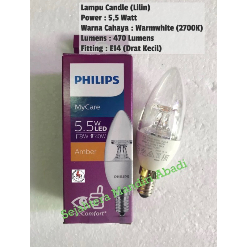 Jual Lampu Led Candle E14 Lilin Cabe 5,5 Watt Kuning Warmwhite 2700 ...