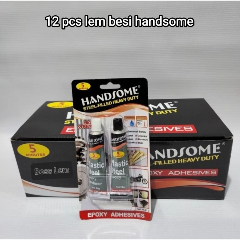 Jual (12 pcs) LEM BESI EPOXY HANDSOME 5 MENIT | Shopee Indonesia
