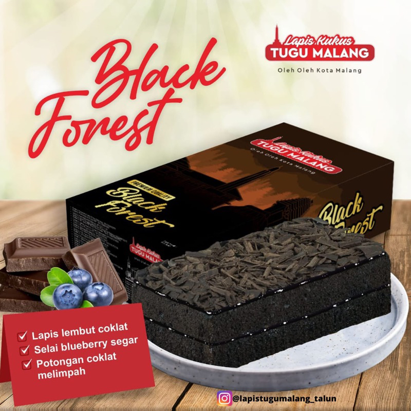 Jual Lapis Kukus Tugu Malang Black Forest free bubble dan dus | Shopee ...