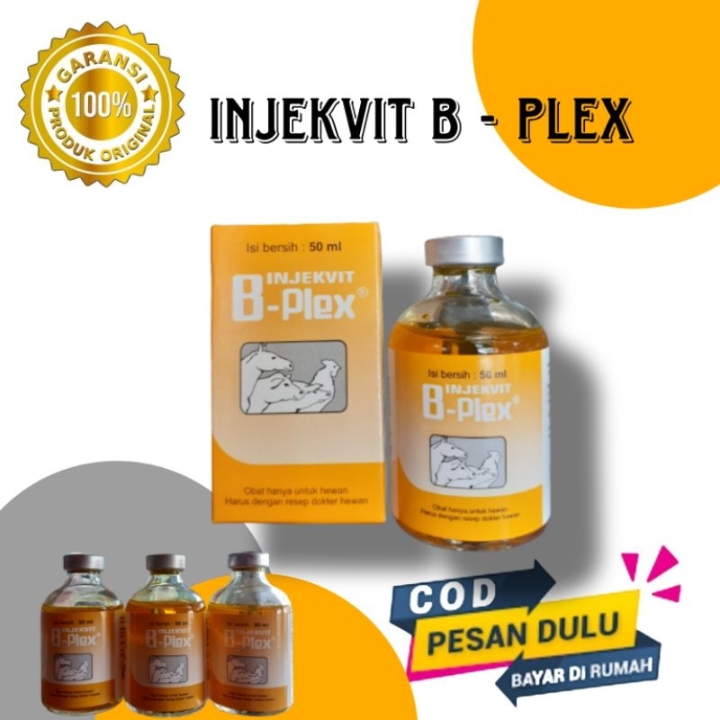 Jual INJEKVIT B-PLEX (50 ML) VITAMIN BECOMPLEX INJEKSI UNTUK HEWAN ...