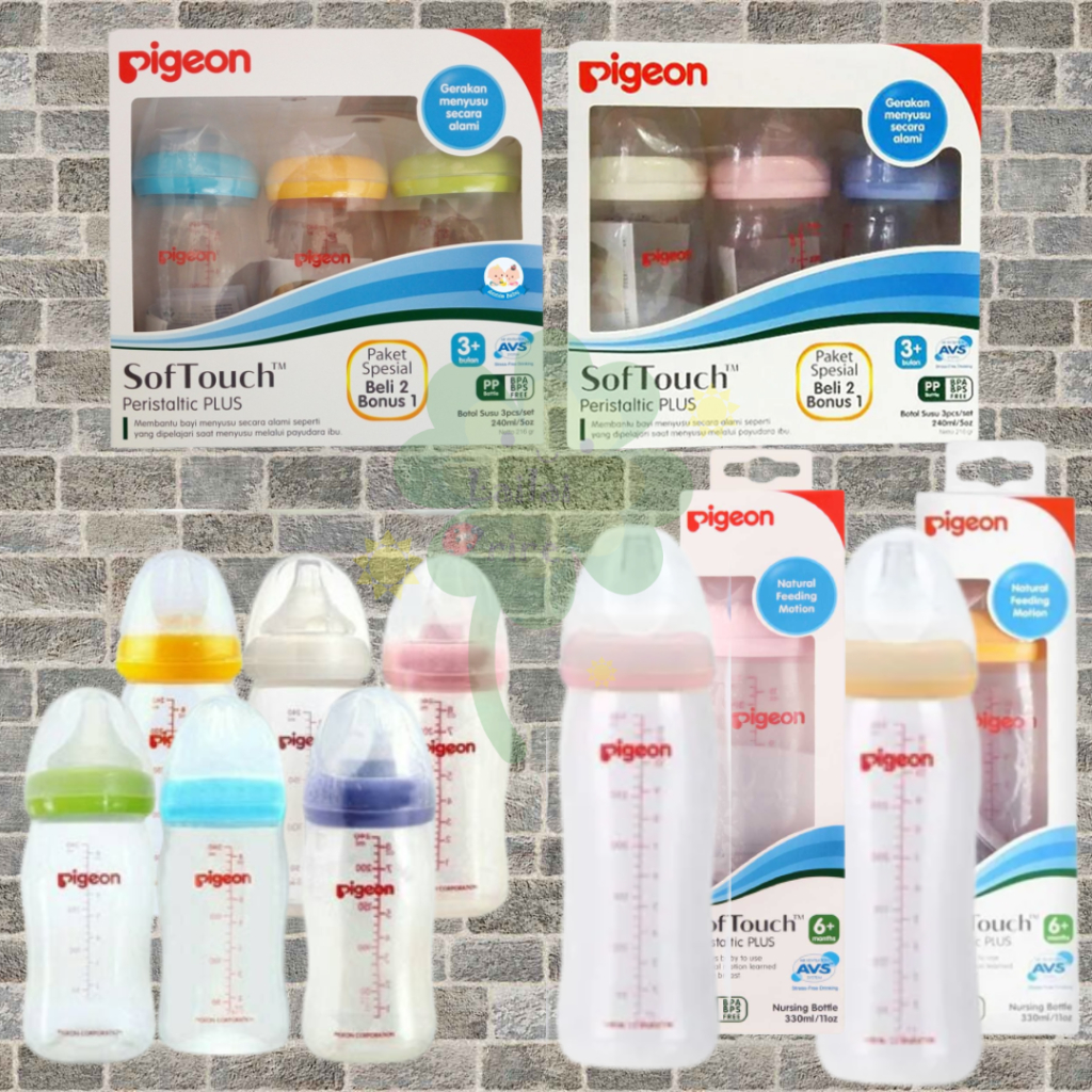 Jual *BIG SALE* Buy 2 Get 1 FREE Pigeon Botol Susu Wide Neck Wideneck Peristaltic Plus 240ml 240 ...