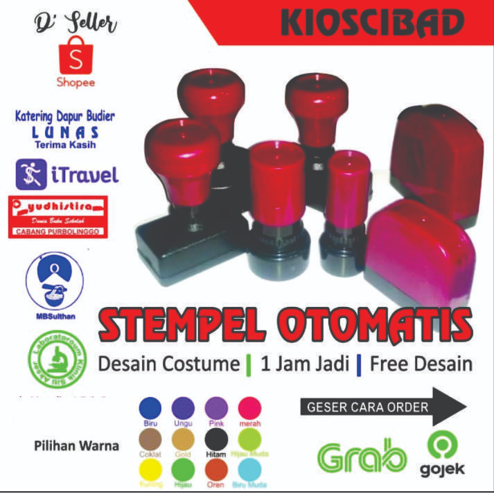Jual Stempel otomatis 1 warna murah lebay | Shopee Indonesia