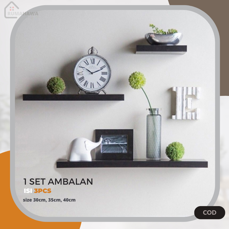 Jual Rak Dinding Minimalis Ambalan Tempel Tanpa Bor Ukuran 30 35 40 Rak ...