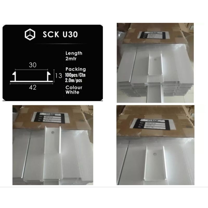 Jual Tali air UPVC U Channel PVC Groove Joint SCK U30 W 2meter | Shopee ...