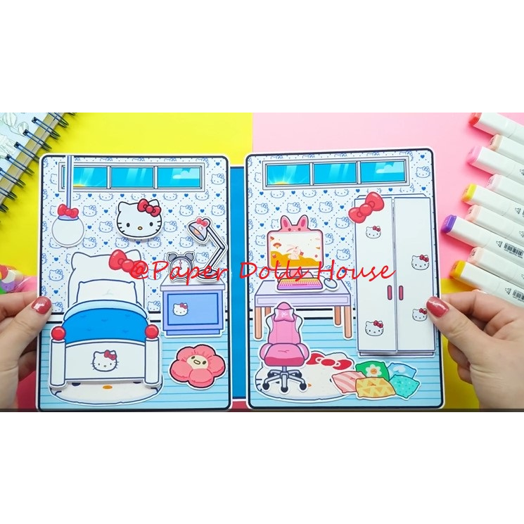 Jual Paper Dolls House Hello Kitty House in Quiet Book/ BELUM DISUSUN ...