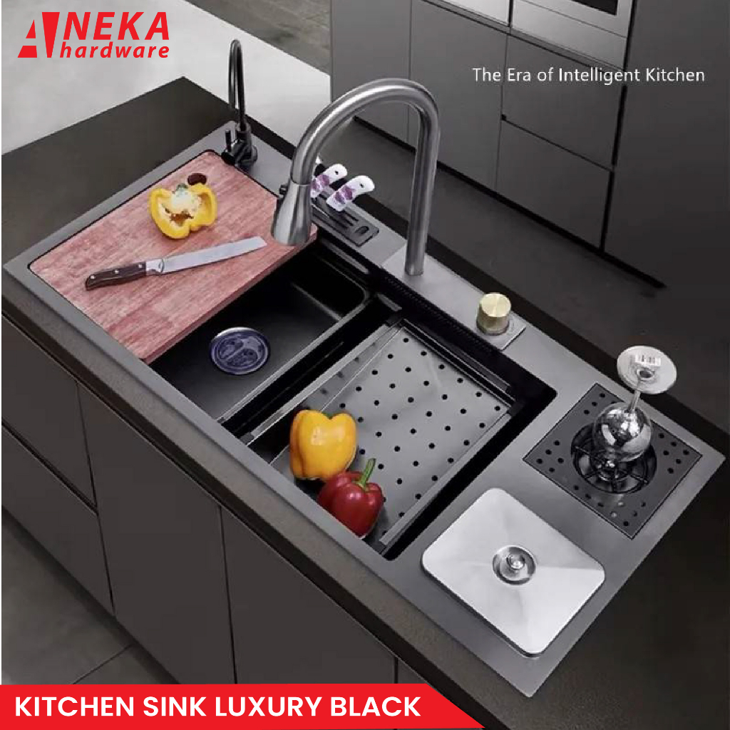 Jual Kitchen Sink Stainless Luxury Black Besar / Bak Cuci Piring Hitam ...