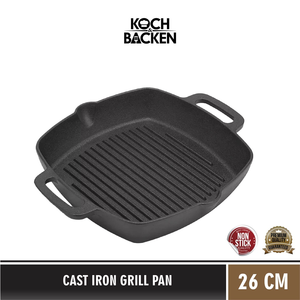 Jual Wajan Panggangan Cast Iron Grill Square Pan Besi Cor 26 cm ...