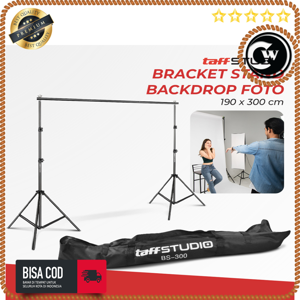 Jual Backdrop Bracket Stand Foto Studio 190 x 300 cm / Aksesoris Foto ...