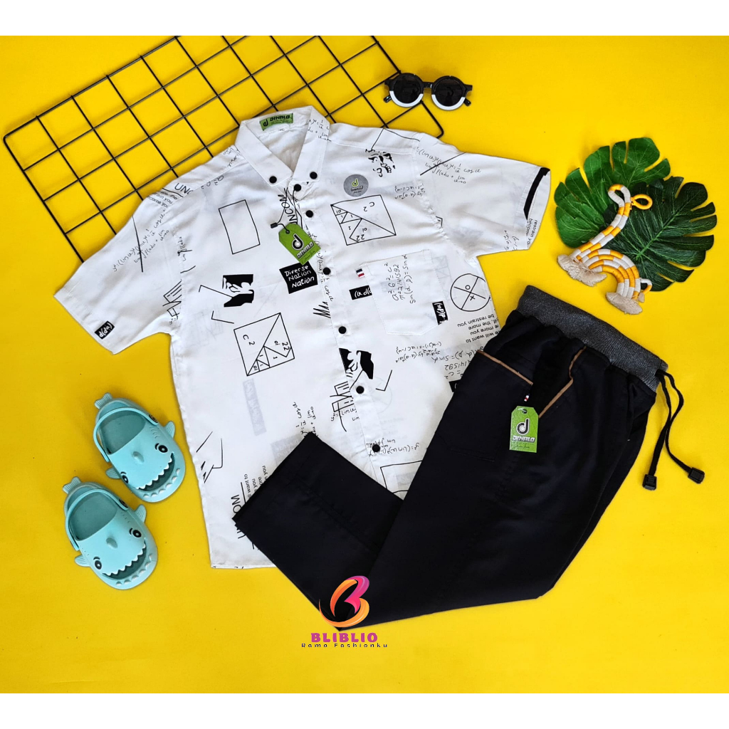 Jual COD!/GRATIS ONGKIR/Setelan kemeja Rayon Motif anak tahun 2023 ...