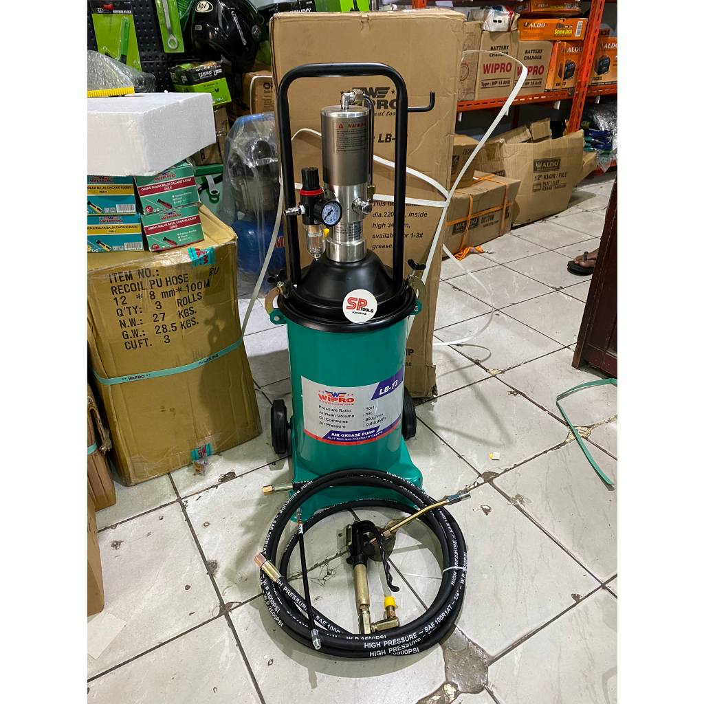 Jual POMPA GEMUK GEMOK DRUM ANGIN AIR GREASE LUBRICATOR 18L 18KG WIPRO ...