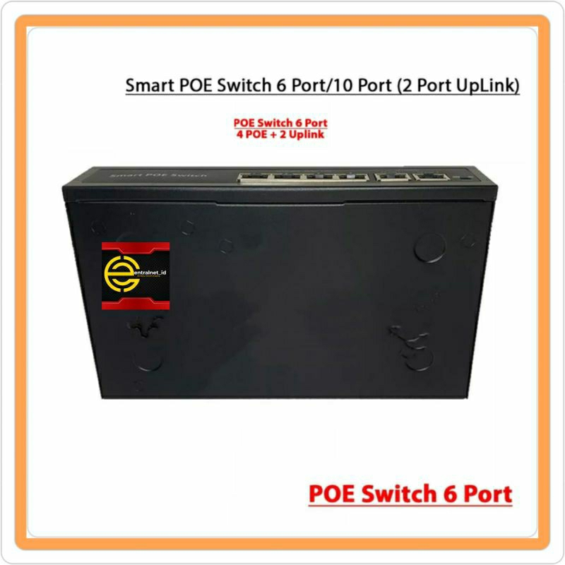 Jual Smart Poe Switch 6 Port ( 4 POE + 2 Uplink) 100 Mbps cctv wifi ...
