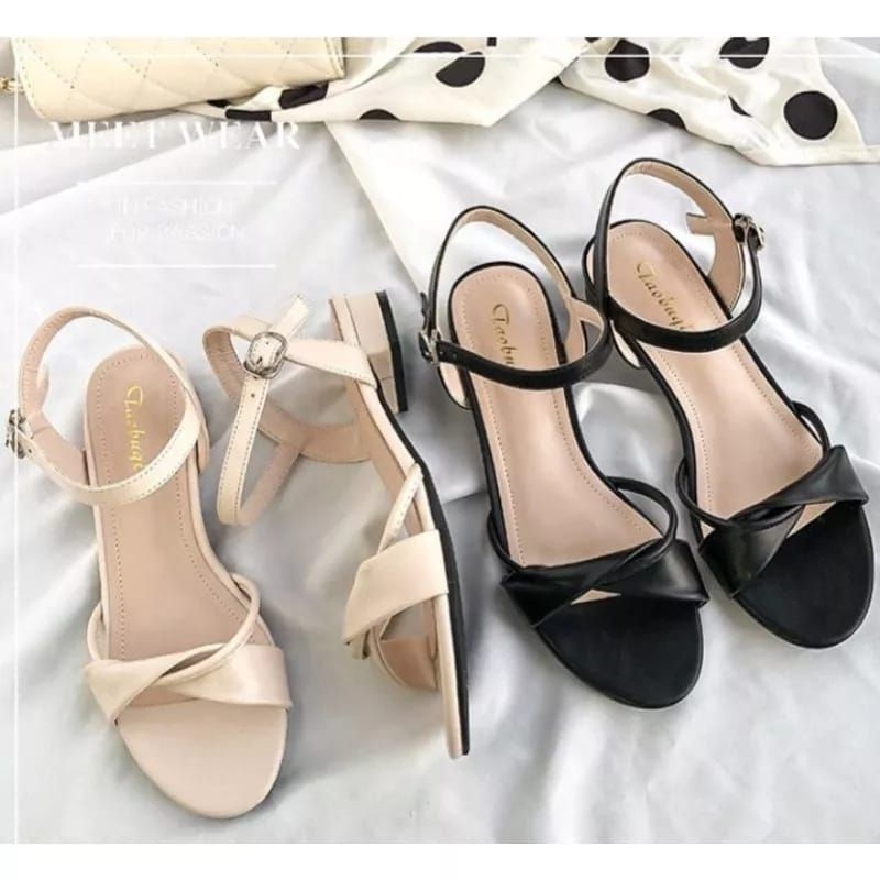 Jual Sandal wanita hak 3cm buat kondangan wisuda dll kekinian | Shopee ...