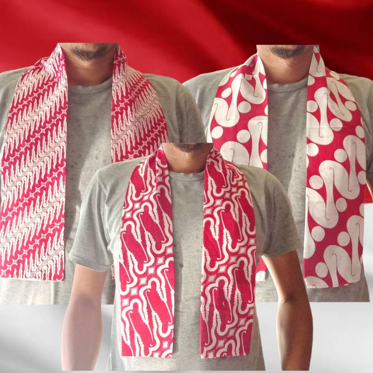 Jual Syal Selendang Cukin Batik Merah Putih | Shopee Indonesia