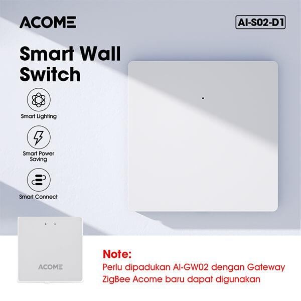 Jual ACOME AI-S02-D1 Saklar Lampu (1 Gang, 3 Gang) White | Shopee Indonesia