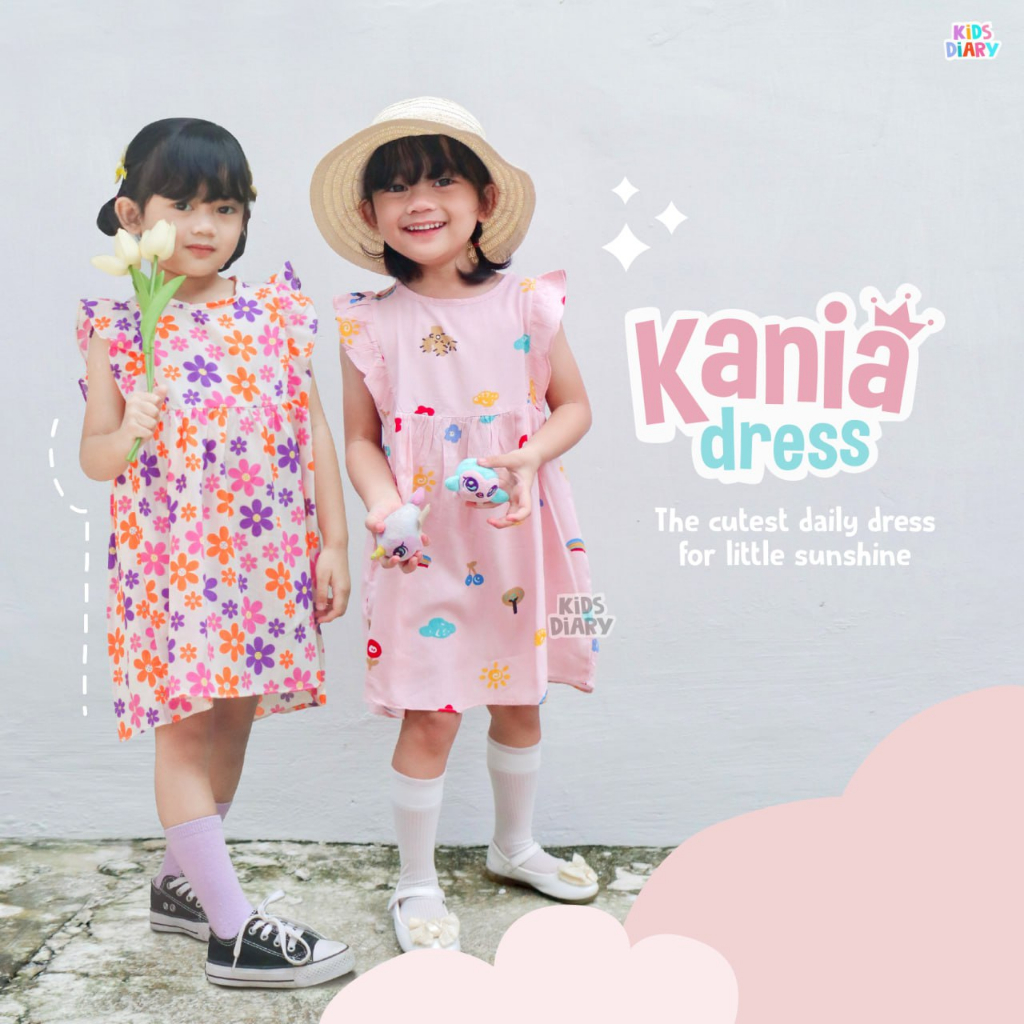 Jual Kids Diary Baju Anak Dress Kania 1-10 Tahun | Shopee Indonesia