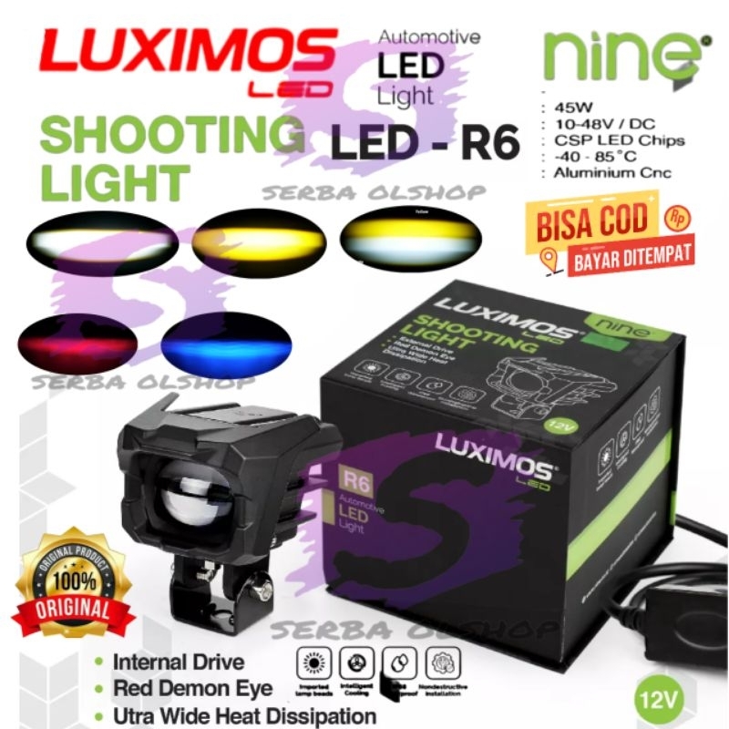Jual NINE LUXIMOS R6 LAMPU LED SOROT / SHOOTING LIGHT R6 DEVIL EYE 45 ...