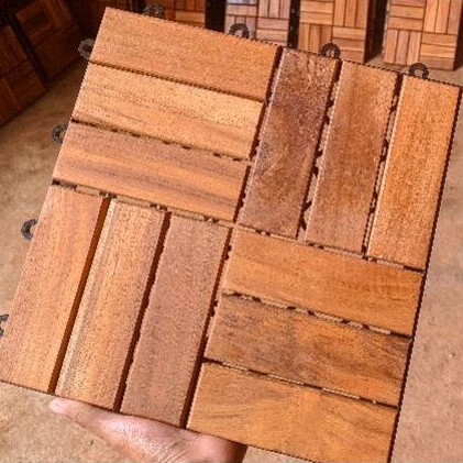 Jual Ubin Lantai Kayu Jati Asli deckingtiles bongkar pasang ukuran 30 x ...