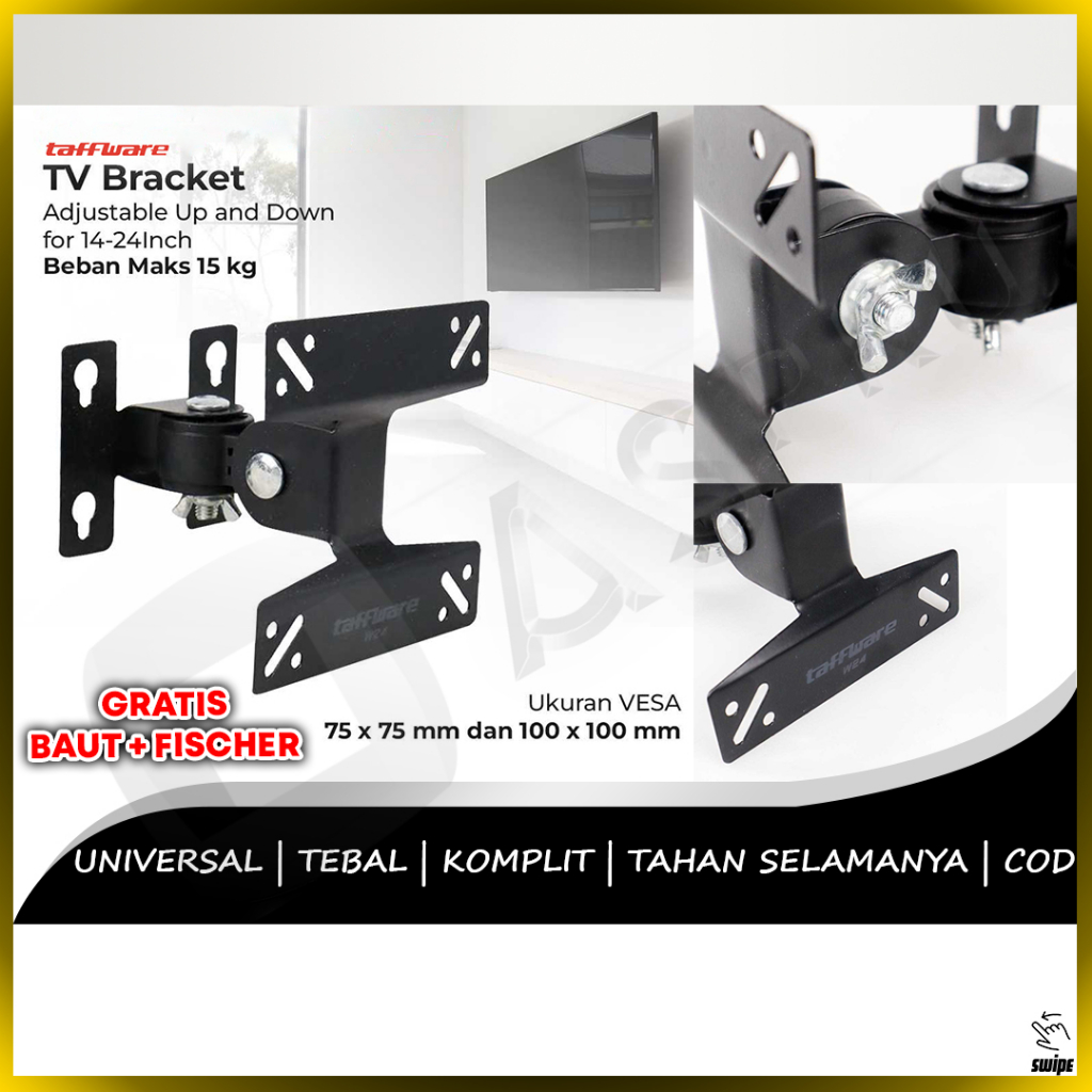 Jual Bracket Dinding Flexible V1 V2 V3 Taffware Penyangga Stand Penegak ...