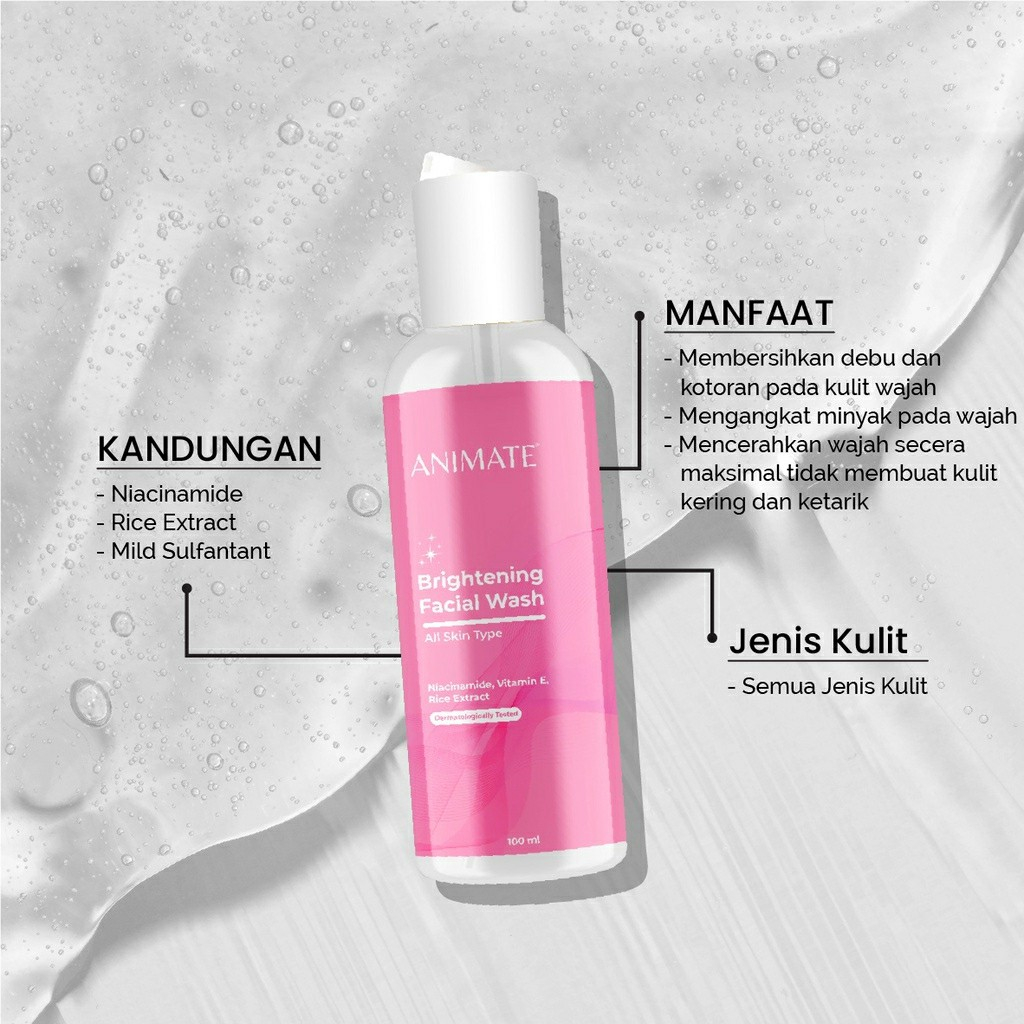 Jual Animate Brightening Facial Wash 100 ml | Shopee Indonesia
