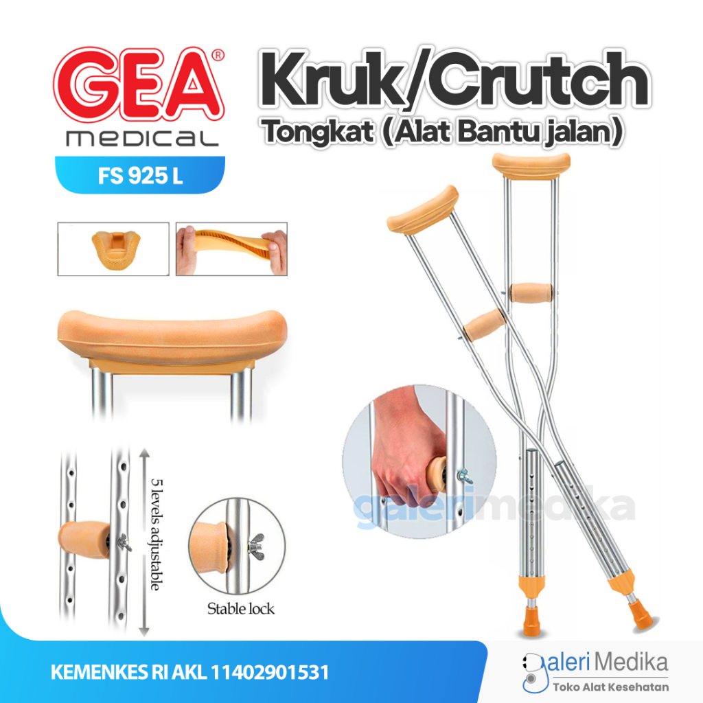 Jual SEPASANG (2 Pcs) Tongkat Ketiak / Tongkat Kruk / Tongkat Crutch GEA FS925 / FS-925 / FS 925 ...