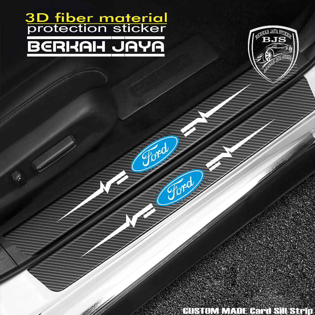 Jual stiker sillplate mobil ford sticker karbon 3d sill plate ford ...