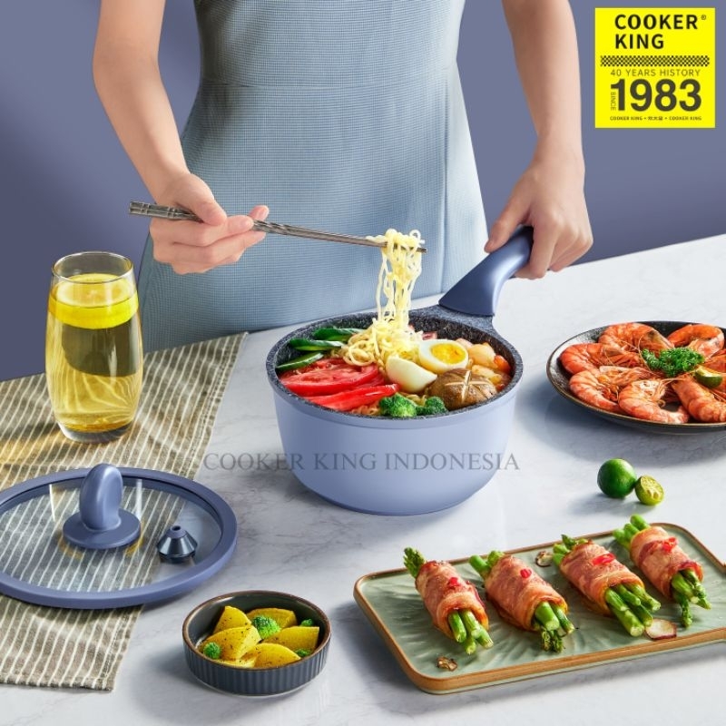 Jual Cooker King Sauce Pan 18 CM + Lid Cookware New Premium Marble Blue ...