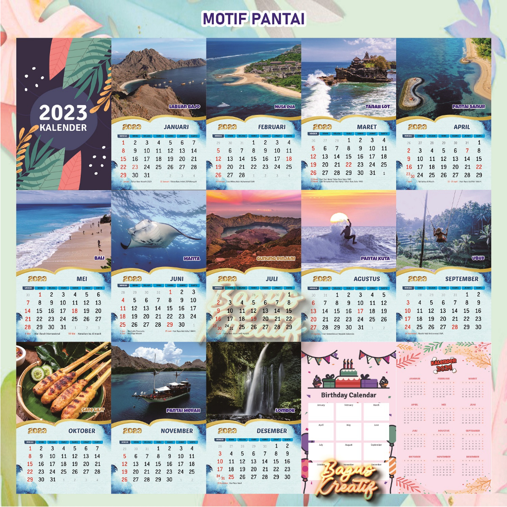 Jual Kalender Mini 2024 Desain Cantik Imut / Kalender Meja / Kalender ...