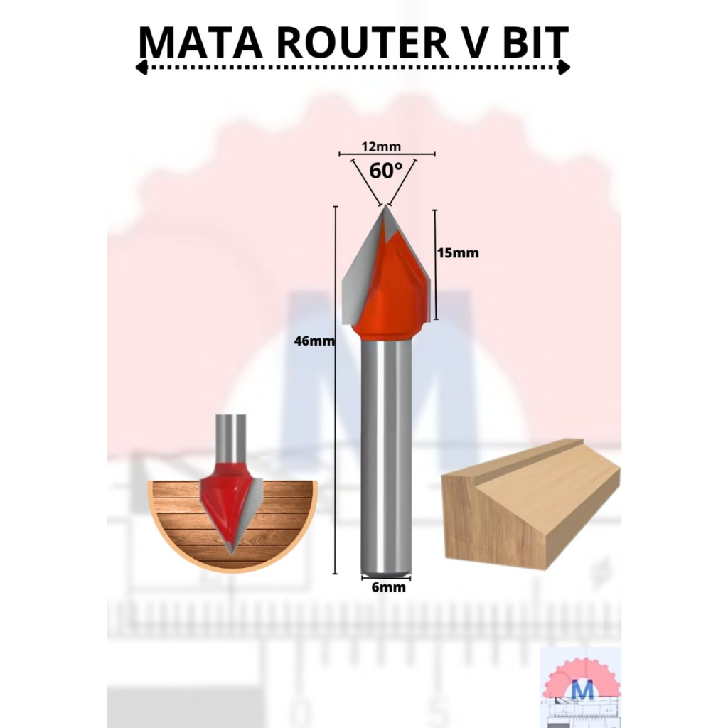 Jual Mata router CNC 3D V groove shank 6mm wood mdf dll V bit | Shopee ...