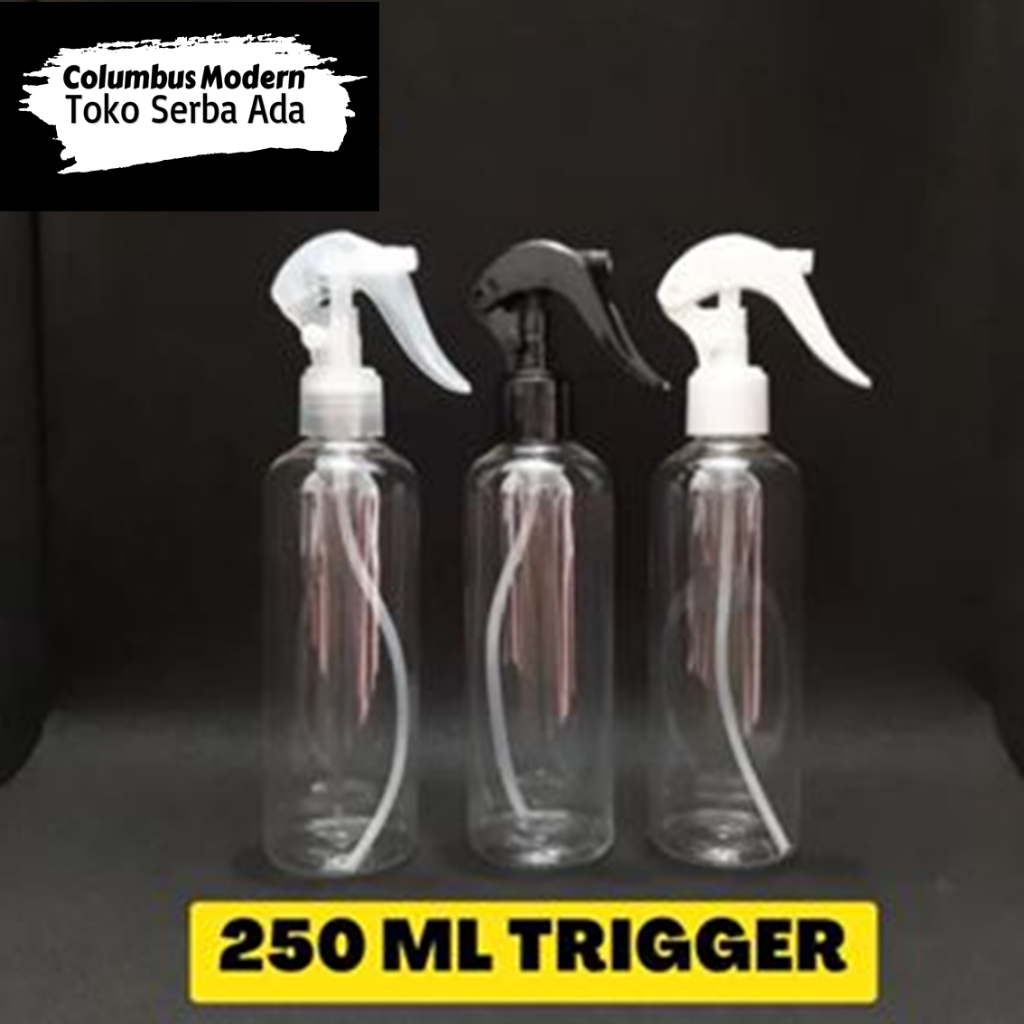 Jual Botol Bening 250ml Kepala Semprot Spray Trigger (Hitam) | Shopee Indonesia