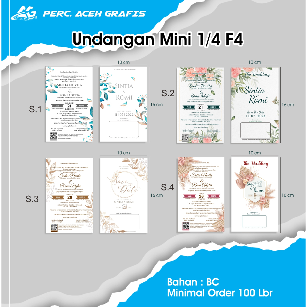 Jual Undangan Minimalis 1/4 F4 termurah elegant | Shopee Indonesia