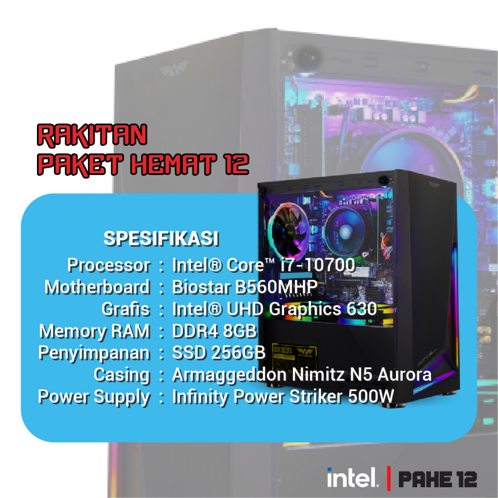 Jual Komputer Rakitan Paket Hemat 12 Intel Core i7-10700F 8GB RAM 256GB SSD | Shopee Indonesia