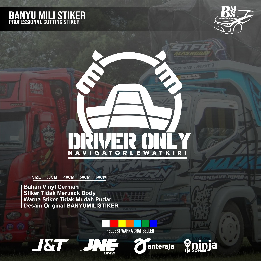 Jual Stiker kaca driver only stiker variasi kaca mobil truk pickup ...