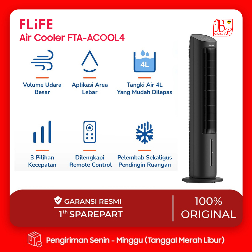 Jual FLIFE Tower Fan Air Cooler dengan Generator Anion - Penyejuk - Humidifier - Kapasitas 4 ...
