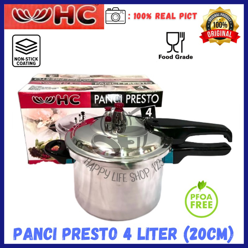Jual Presto 4 Liter HC/Panci Presto 4 Liter HC / Presto Aluminium HC 4 Liter | Shopee Indonesia