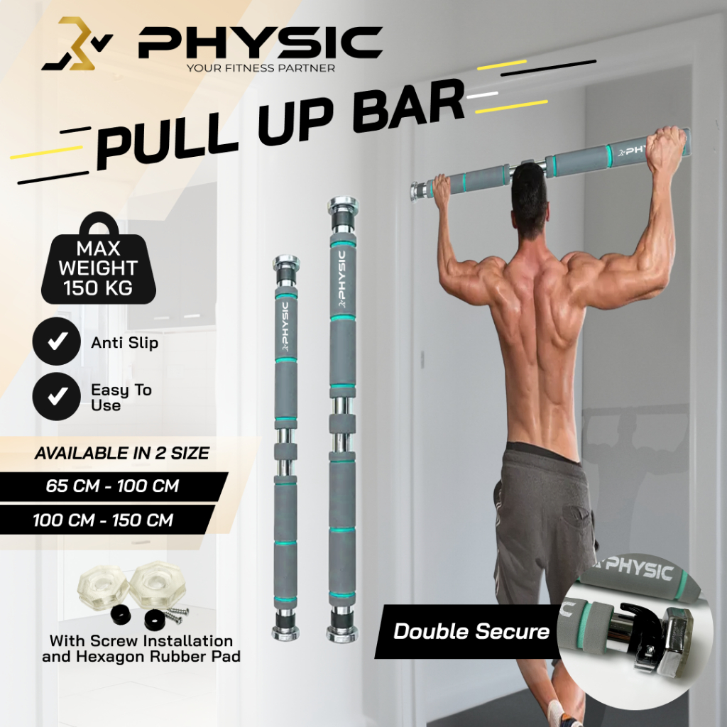 Jual PHYSIC Pull Up Bar | Adjustable Wall Doorway | Door Pull Up Bar 60 ...
