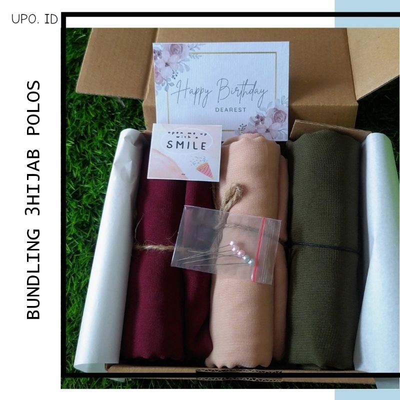 Jual HAMPERS HIJAB BELLA SQUARE BUNDLING 3 HIJAB MIX SEGIEMPAT POLOS ...
