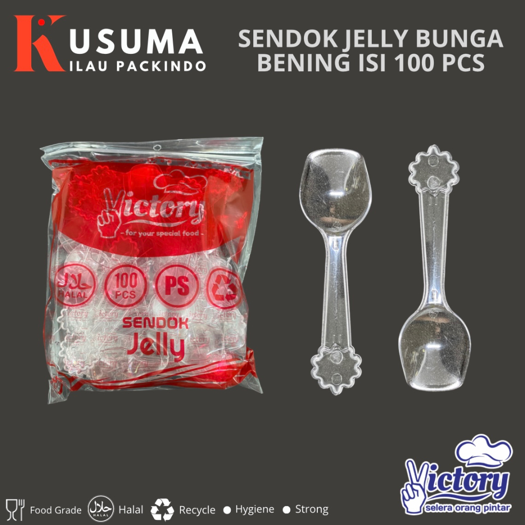 Jual VICTORY SENDOK JELLY MODEL BUNGA BENING ISI 100PCS PER PACK SENDOK ...