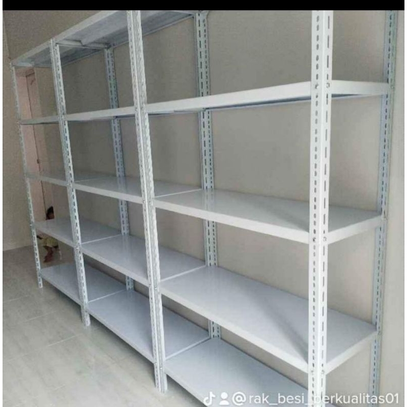 Jual rak besi siku lubang ukuran 30x100x200 susun 5 | Shopee Indonesia