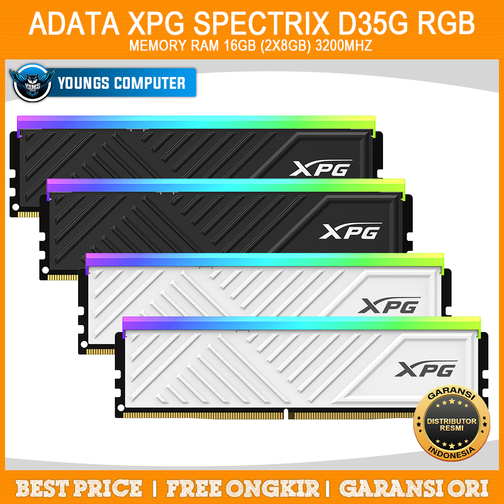 Jual RAM ADATA XPG SPECTRIX D35G RGB 16GB KIT 3200MHz (2x8GB) White ...